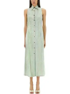 ALYSI Striped Sleeveless Midi Dress - Green