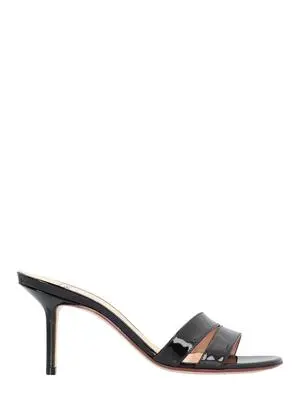 FRANCESCO RUSSO Patent Leather Stiletto Sandals - Black