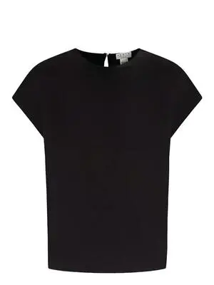 HEARTH Keyhole-neckline Organic-silk Top - Black