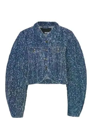 ROTATE BY BIRGER CHRISTENSEN Long-sleeve Denim Jacket - Blue