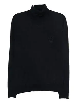 Valentino Garavani Logo-embroidered Turtleneck Sweater - Blue