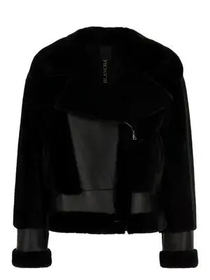 BLANCHA Leather Shearling Jacket - Black