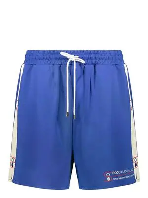 MR. SATURDAY Embroidered Drawstring Shorts - Blue