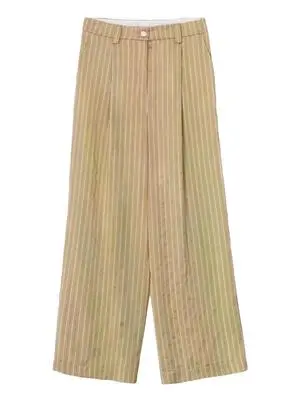 ALYSI Striped Pleated Trousers - Neutrals