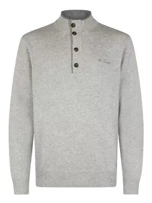 MC2 SAINT BARTH Mock-neck Button Sweater - Grey