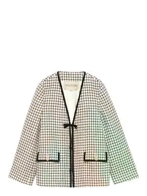 Valentino Garavani Tweed Houndstooth Jacket - Neutrals