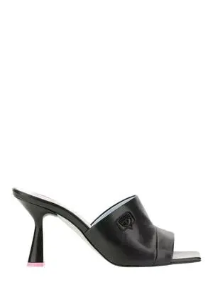 CHIARA FERRAGNI 85 Mm Square-toe Heeled Sandals - Black