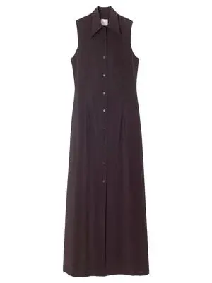 ALYSI Sleeveless Maxi Dress With Button Fastening - Brown