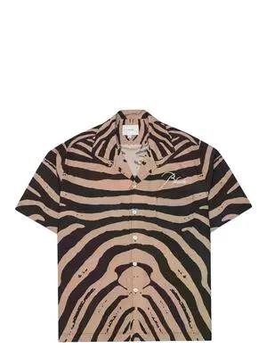 Rhude Zebra-print Short-sleeve Shirt - Neutrals