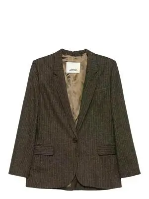 Isabel Marant Pinstripe Single-breasted Blazer - Brown