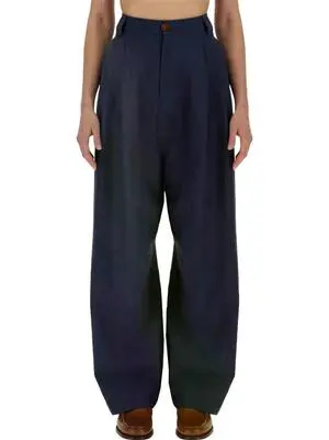 ALYSI Pleated Trousers - Blue