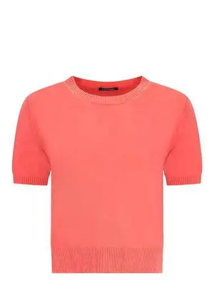 CANESSA Round-neck Cashmere Top - Red