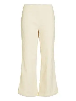 Zimmermann Cropped Cotton-blend Tweed Bootcut Pants - Cream