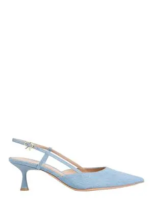 GIANVITO ROSSI Ascent Denim Slingback Pumps - Light Denim