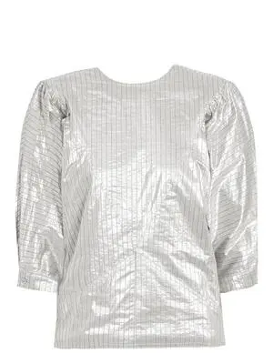 ISABEL MARANT Rolna Gathered Metallic Striped Top
