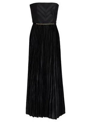 Zimmermann Strapless Pleated Jacquard Midi Dress - Black