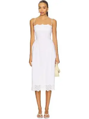 STONE COLD FOX X Maxine Midi Dress - White