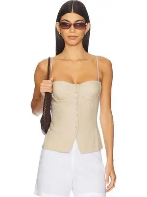 Onia Air Linen Underwire Corset Top - Jute