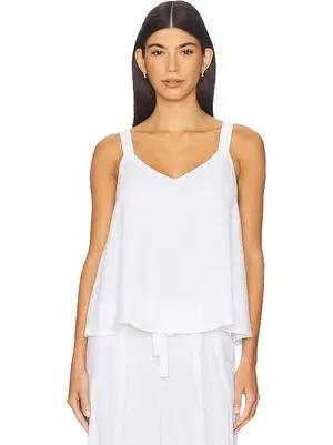 Eberjey Linen Blend V-neck Cami - Off White