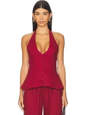 AEXAE Halter Top - Burgundy
