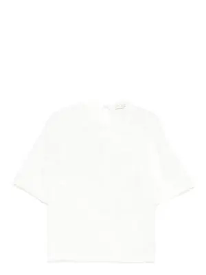 IRO PARIS Frayed-edge Tweed T-shirt - White