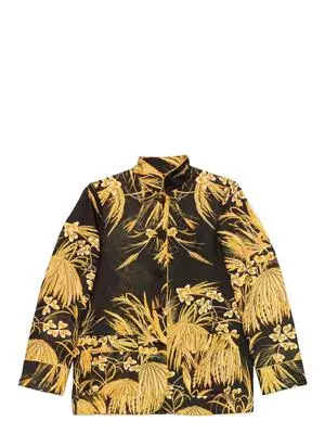 F.R.S FOR RESTLESS SLEEPERS Floral-print Mandarin-collar Shirt - Brown