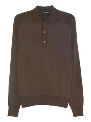 TOM FORD Wool-blend Polo Shirt - Brown