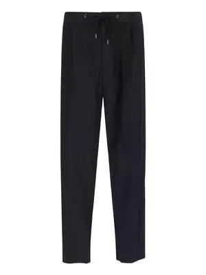 Giorgio Armani Pleated Drawstring Trousers - Black