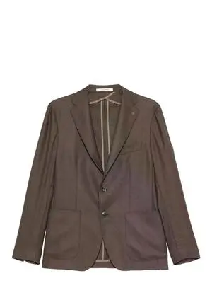 Tagliatore Patch-pocket Single-breasted Blazer - Brown
