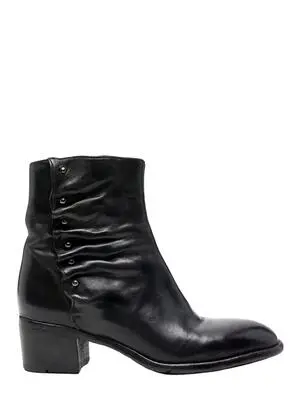 LEMARGO 50mm Zipped Ruched Ankle Boots - Black