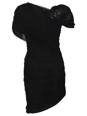 Chiara Boni La Petite Robe Draped Asymmetric Mini Dress - Black