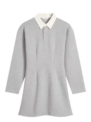JW Anderson Long Sleeve Polo Dress - Mid Grey Melange