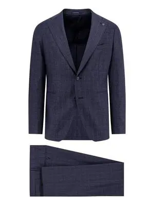 Tagliatore Vesuvio Prince Of Wales Suit - Blue
