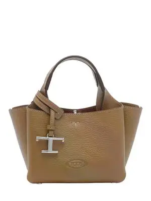 TOD'S Logo-detail Leather Crossbody Bag - Brown