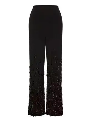 Alberta Ferretti Bead-detailing Trousers - Black