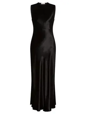 Alberta Ferretti Satin Ankle-length Dress - Black