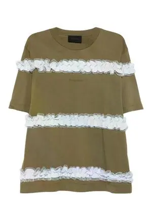 Simone Rocha Ruffle-detail T-shirt - Green