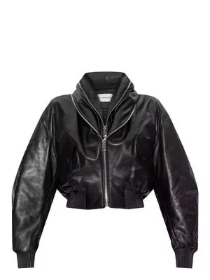 Givenchy Leather Bomber Jacket - Black