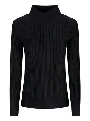PT TORINO Ribbed High-neck Sweater - Black