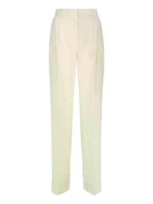 Andamane Pleated-front Cuffed-hem Trousers - Yellow
