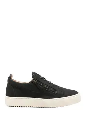 GIUSEPPE ZANOTTI Zip-detail Lace-up Sneakers - Black