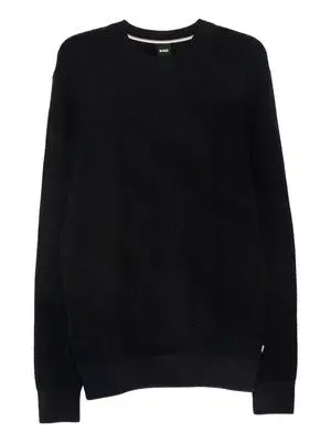 BOSS Cotton Crew Neck Sweater - Blue