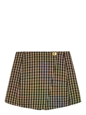 GANNI Checked Mini Skirt - Neutrals