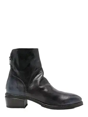 SHOTO Leather Zip-detail Boots - Black