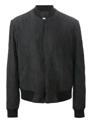 MAISON MARGIELA Striped Panel Bomber Jacket - Black