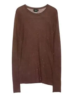 Pinko Round-neck Long-sleeve T-shirt - Brown