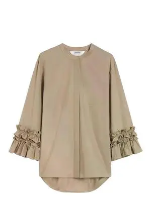 Max Mara Ruffle-sleeve Shirt - Neutrals