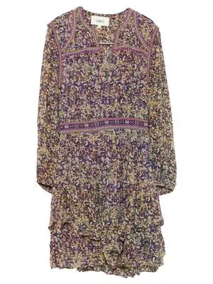 Ba&sh Floral-print Ruffled Mini Dress - Purple