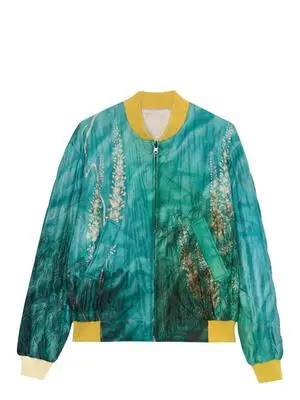 PIERRE-LOUIS MASCIA Silk Bomber Jacket - Blue