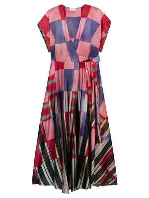 PIERRE-LOUIS MASCIA Adana Abstract-print Wrap Dress - Pink